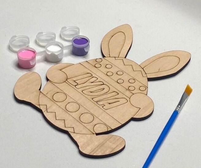 Personalized Easter Bunny Paint Kit | Custom Name Bunny Craft | Kids ...