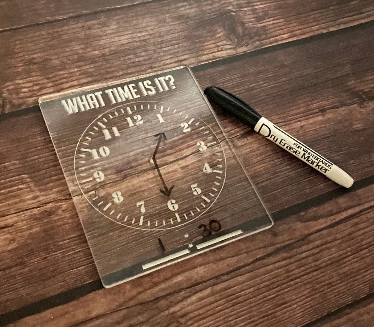 Learn to Tell Time Acrylic Clock Time Tracing Board | Etsy