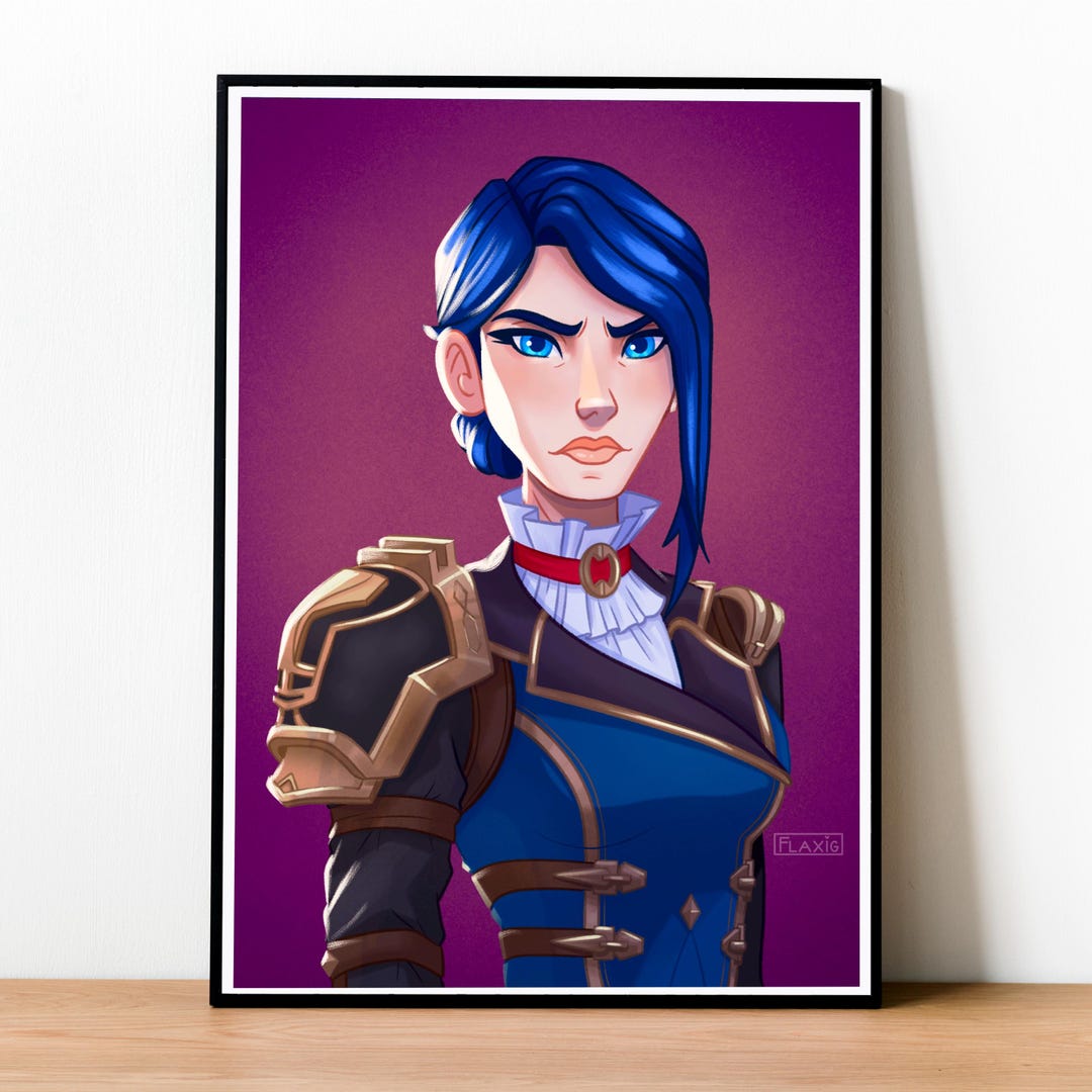 Art Print, Caitlyn League of Legends, Arcane, Wall Art, Portrait ...
