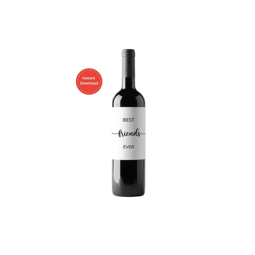 Custom Friends Wine Label | Instant Download Design | Personalized Gift ...