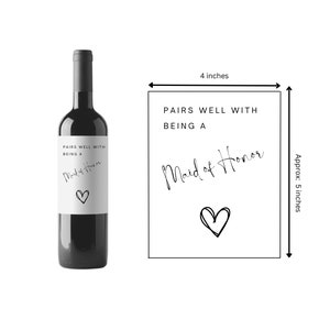 Custom Maid of Honor Wine Label | Instant Download Design ...