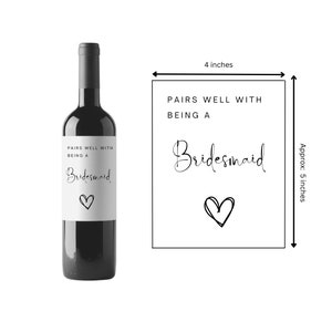 Custom Bridesmaid Wine Label | Instant Download Design | Personalized ...