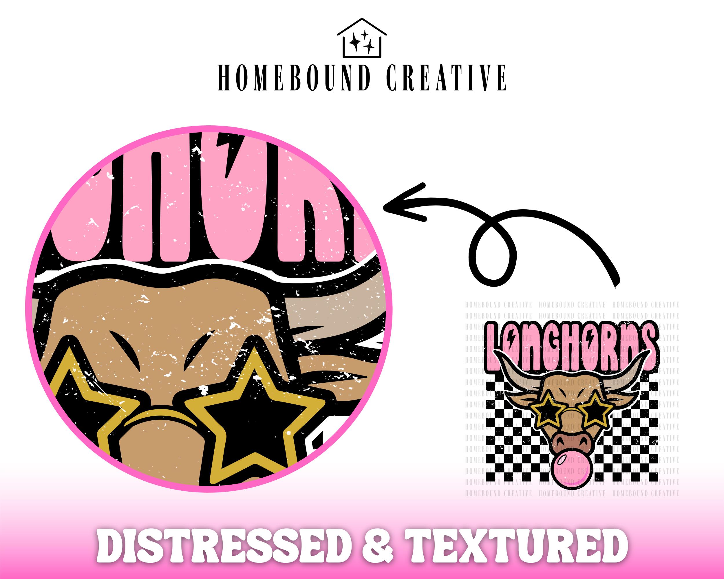 Checkered Longhorns PNG: Pink Out Team Shirt, Lonhorn Bubblegum School ...