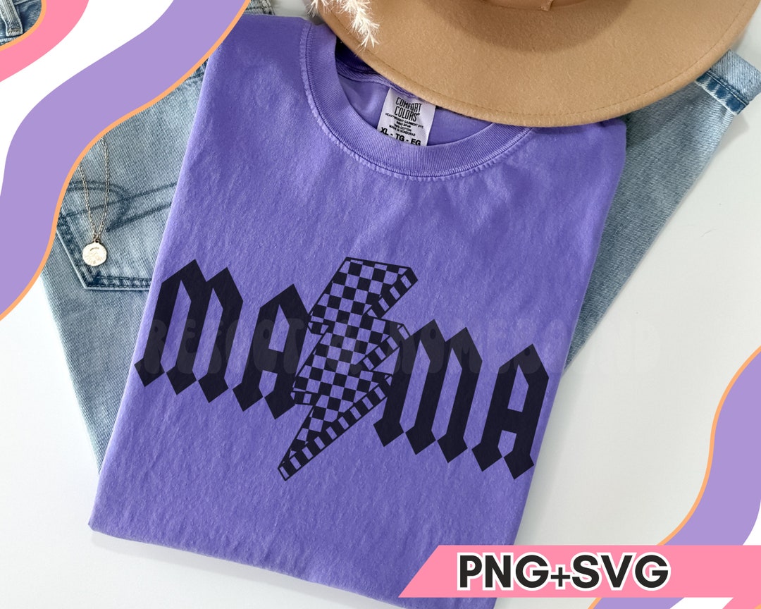 Checkered Mama SVG, Lightning Bolt Mama Svg, Rocker Mom SVG, Mom PNG ...