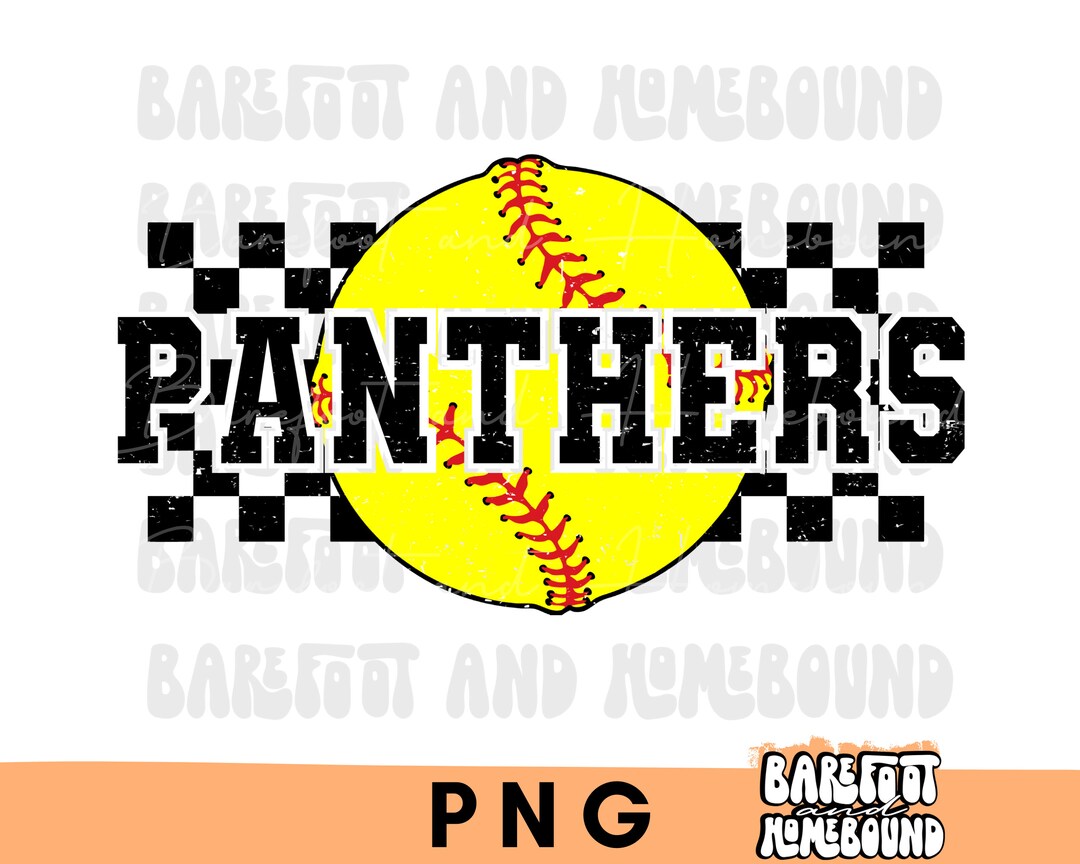 Checkered Panthers Softball PNG, Panthers Mascot PNG, Softball Panthers ...