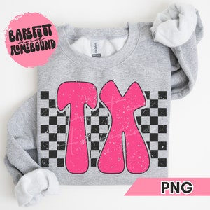 Retro Checkered Texas PNG, Checkered Texas Shirt Design, TX Shirt ...