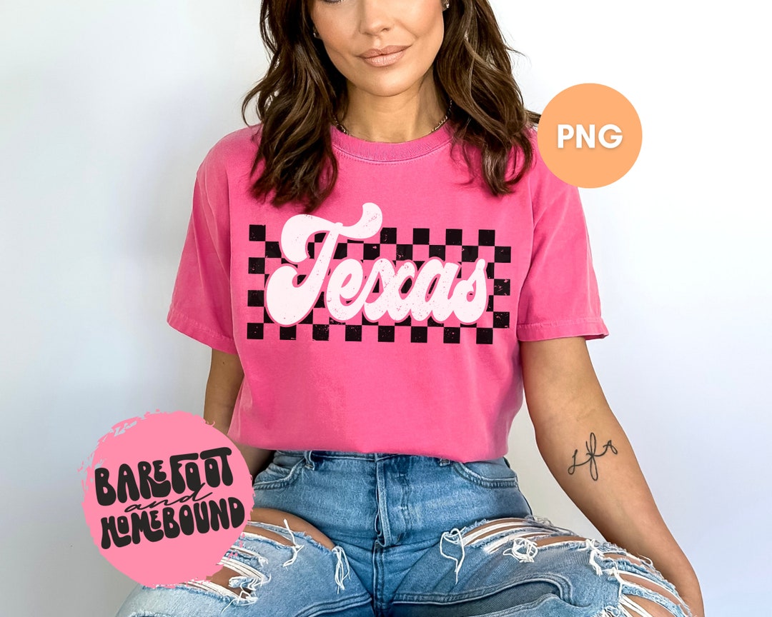 Retro Checkered Texas PNG: Trendy Shirt Design (digital Download) - Etsy