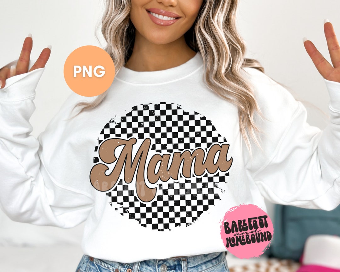 Retro Checkered Mama PNG, Neutral Mom PNG, Popular Mom Life, Cool Mom ...