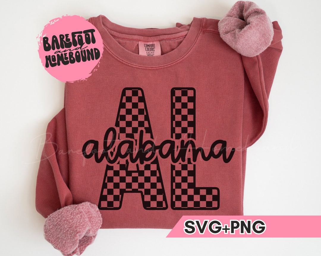 Alabama SVG, Alabama PNG, Checkered Alabama Shirt Design, Al Svg, AL ...