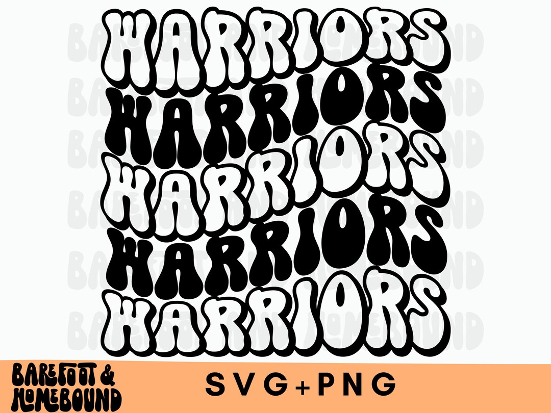 Retro Wavy Warriors SVG, Warriors Mascot PNG, Trendy Warriors Mascot ...
