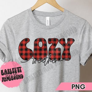 Plaid Cozy PNG, Christmas Png, Red Buffalo Plaid Cozy, Festive Shirt ...