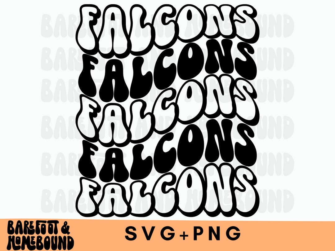 Retro Wavy Falcons SVG, Falcons Mascot PNG, Falcons School Mascot Svg ...