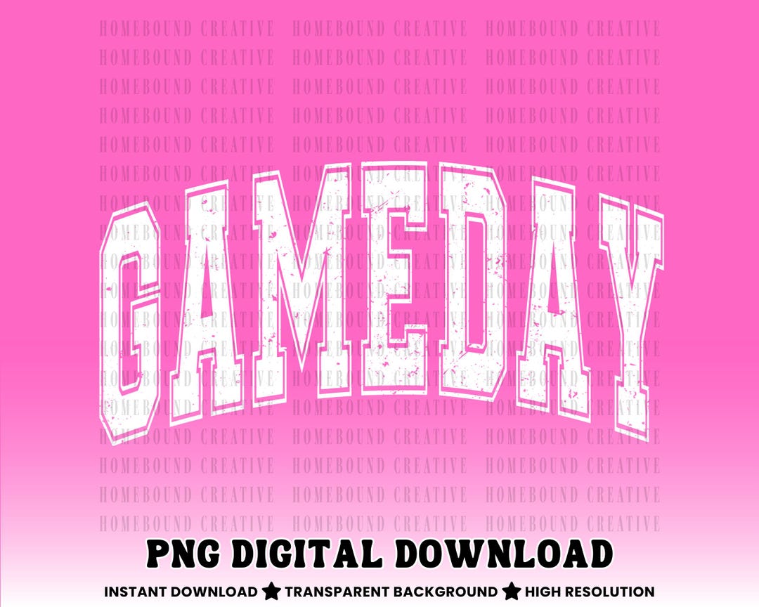 Varsity Game Day PNG: Distressed Team Spirit Shirt Design (digital ...
