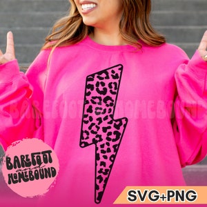 Lightning SVG Bundle, Leopard Print Lightning Bolt SVG, Lightning Bolt ...