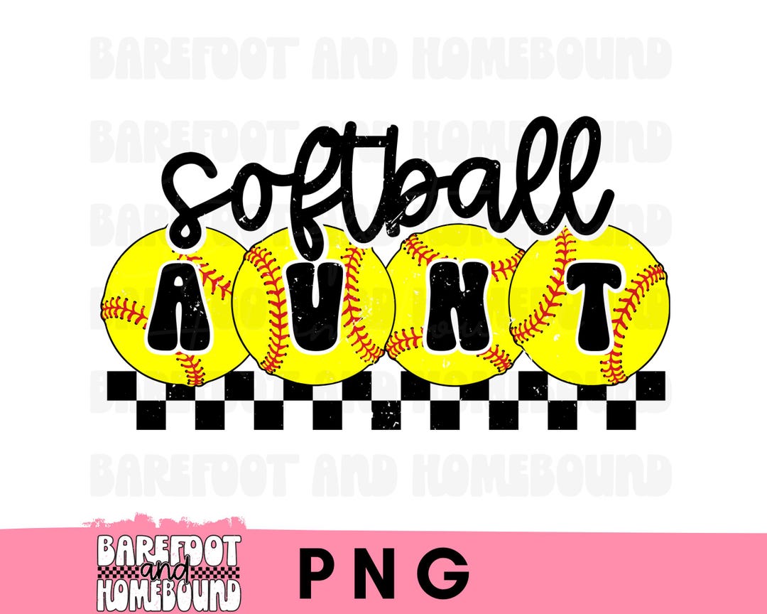 Checkered Softball Aunt PNG: Retro Shirt Design (digital Download) - Etsy