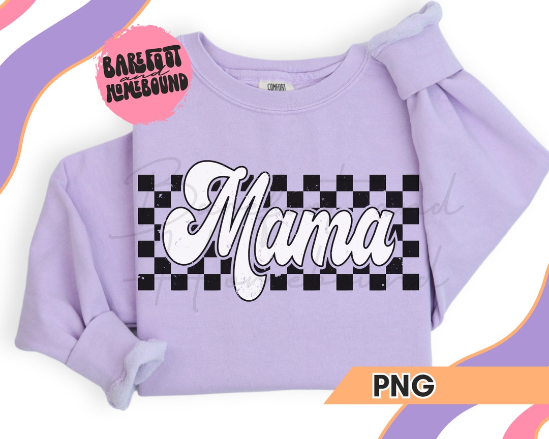 Retro Checkered Mama PNG, Distressed Mom Design, Mom Life Digital, Cool ...