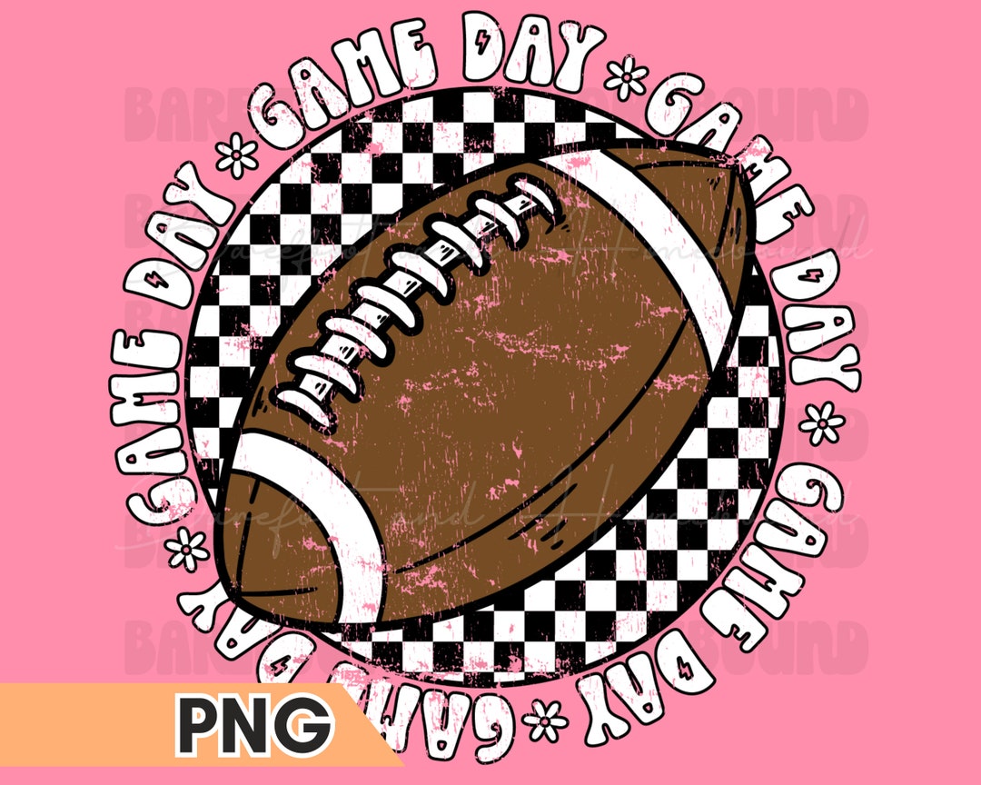 Checkered Football Season PNG: Retro Game Day Design (digital Download ...