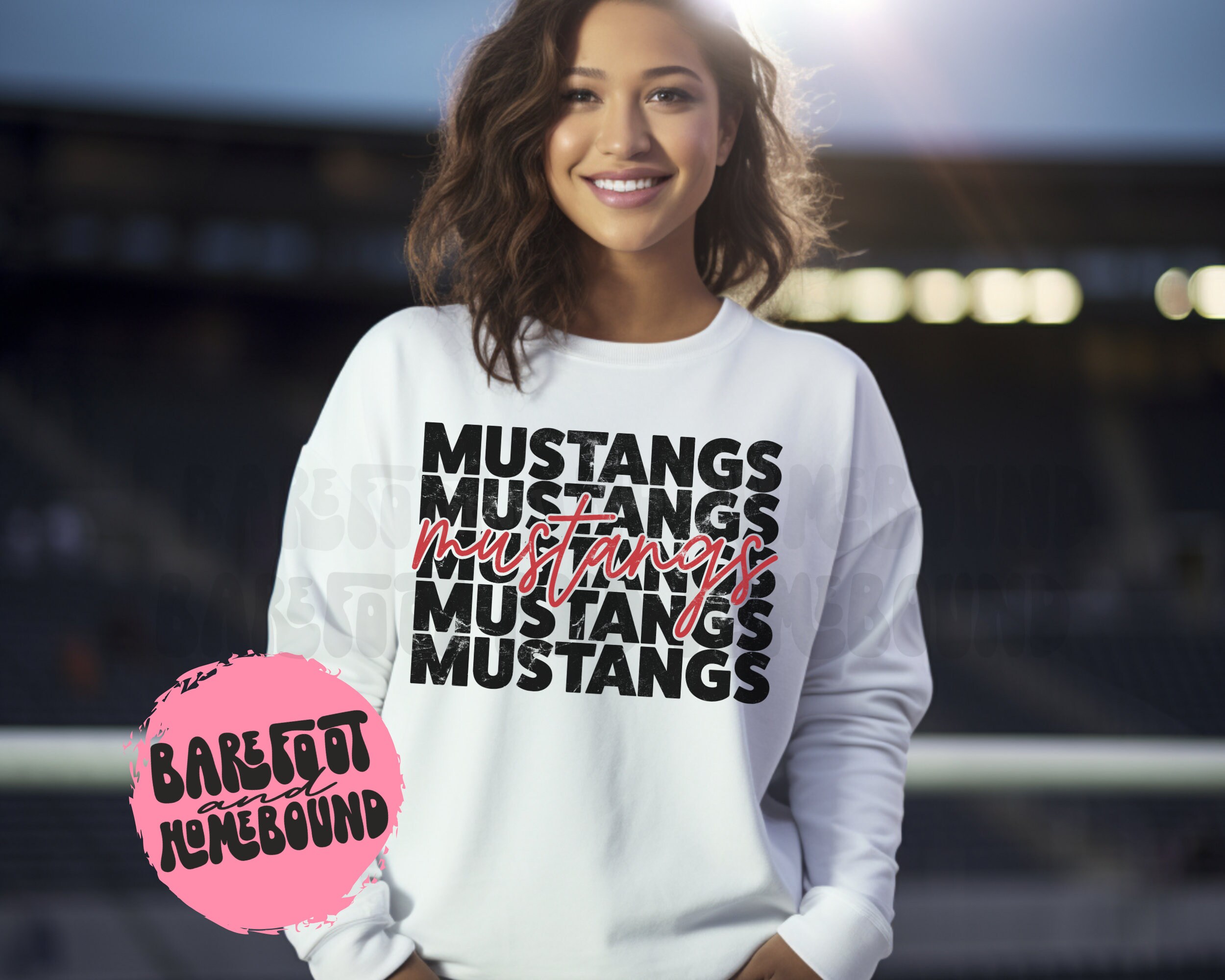 Distressed Red Mustangs PNG: School Spirit Sublimation (digital ...