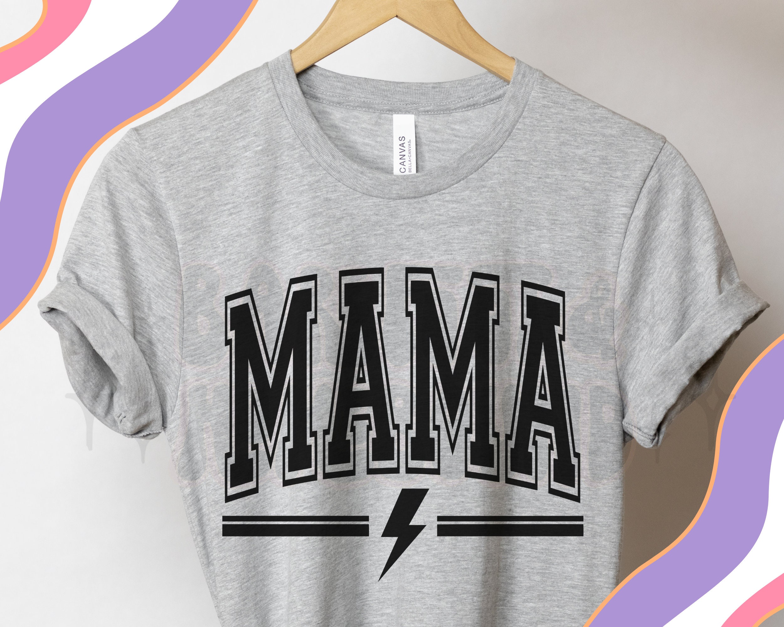 Varsity Mama SVG Varsity Letters Mama Design With Lightning - Etsy