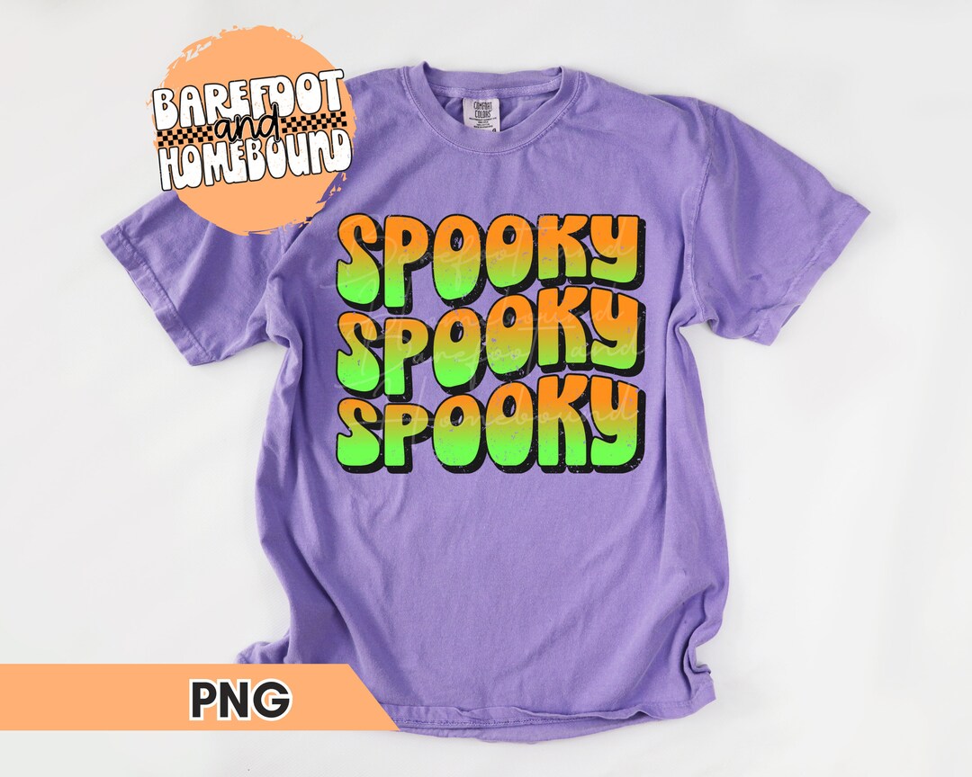 Retro Halloween Spooky PNG: Gradient Distressed Design (digital ...