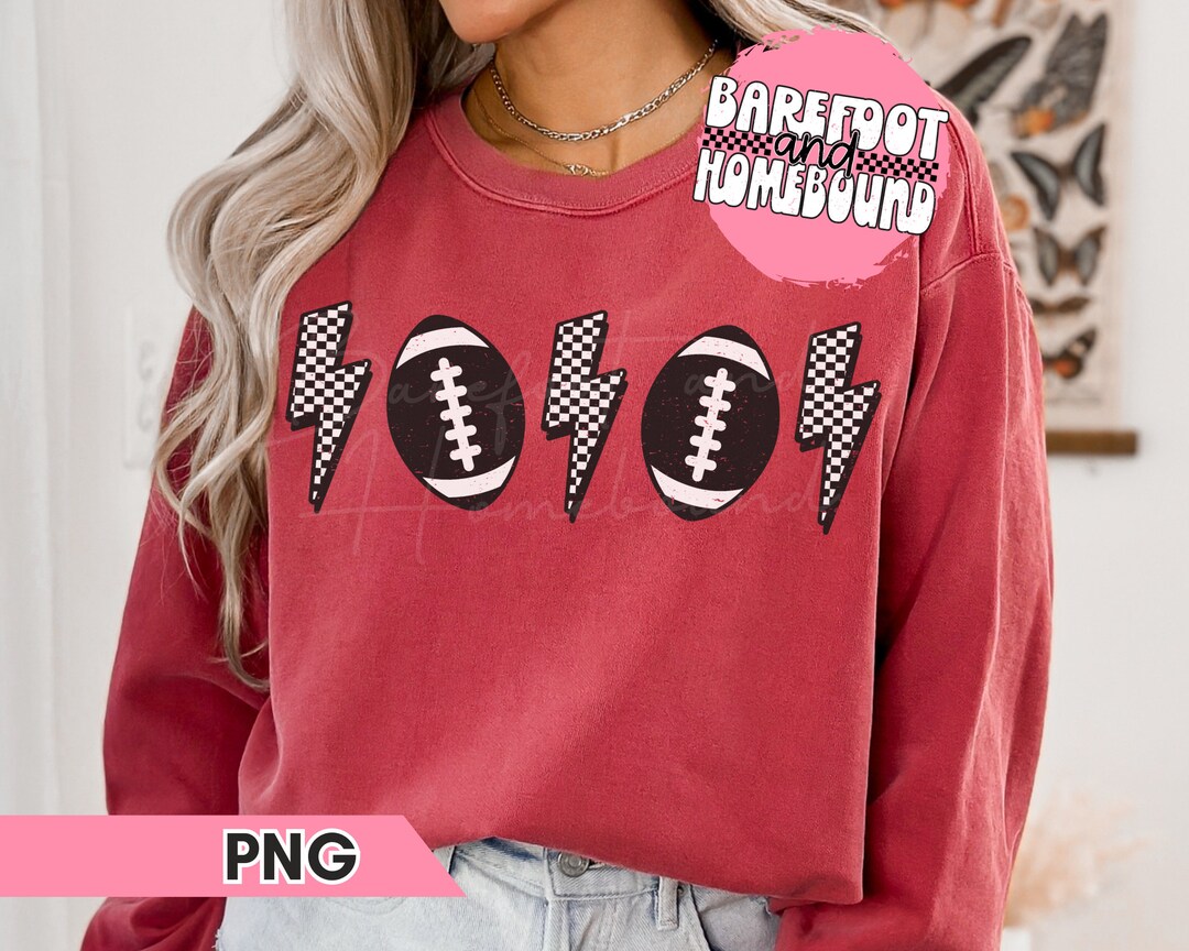 Distressed Football and Lightning PNG, Chckered Football Design ...