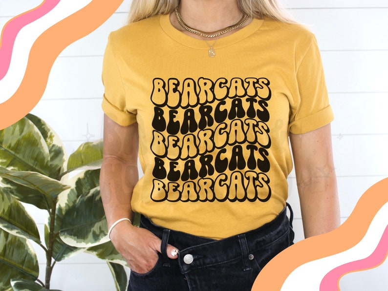 Retro Wavy Bearcats SVG Bearcats Mascot PNG Bearcats School - Etsy