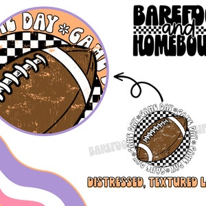 Checkered Football Season PNG: Retro Game Day Design (digital Download ...