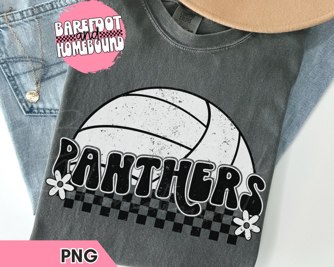 Checkered Panthers Volleyball PNG: Retro Shirt Design (digital Download ...