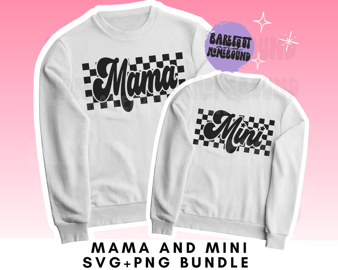 Checkered Mama Mini SVG, Mini Png, Mom and Me Bundle, Retro Mama PNG ...