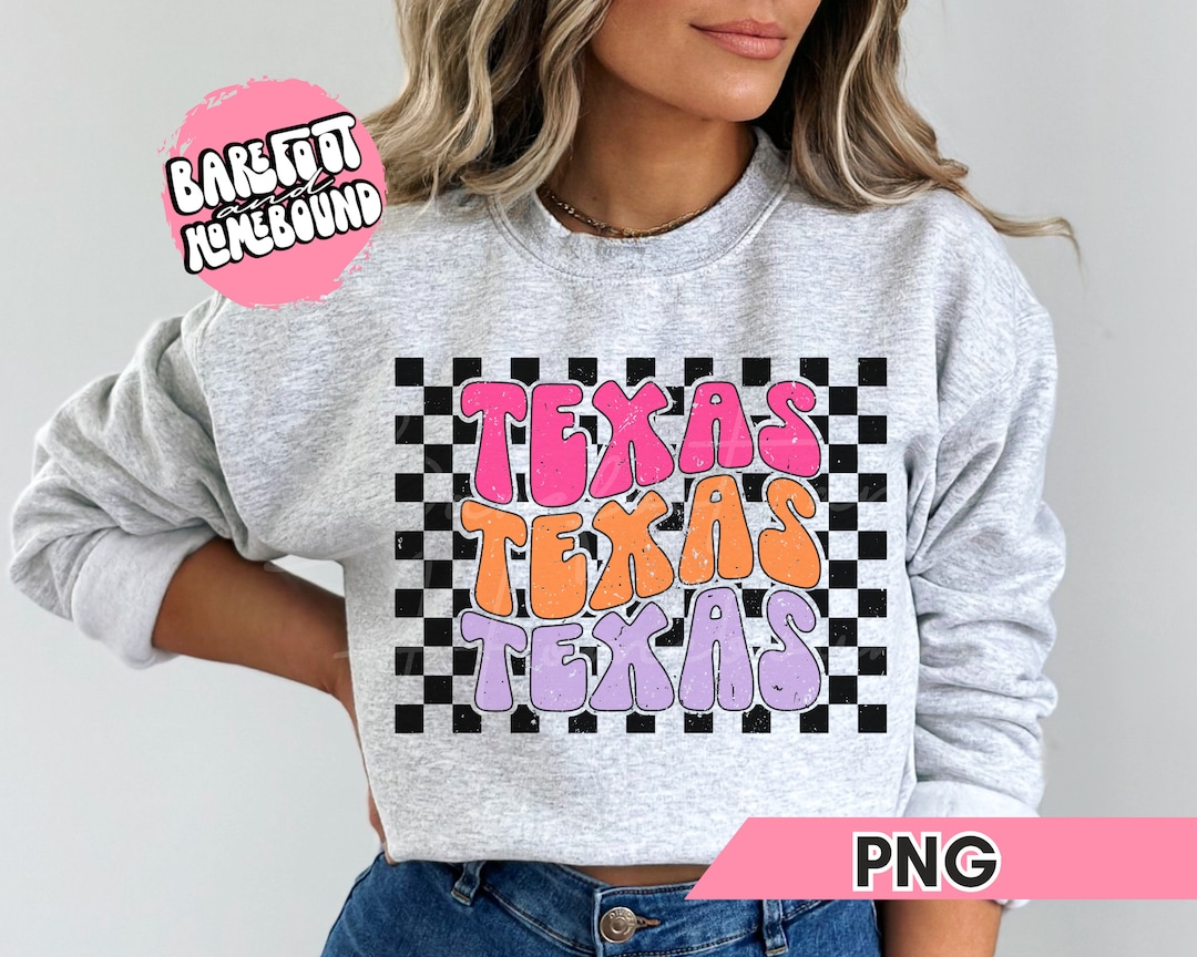 Checkered Texas PNG, Wavy Texas Shirt Design, TX Digital, Colorful TX ...