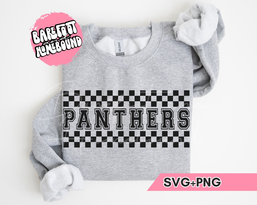 Checkered Panthers SVG, Varsity Font Mascot Panthers PNG, Panther Shirt ...