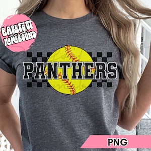 Checkered Panthers Softball PNG, Panthers Mascot PNG, Softball Panthers ...