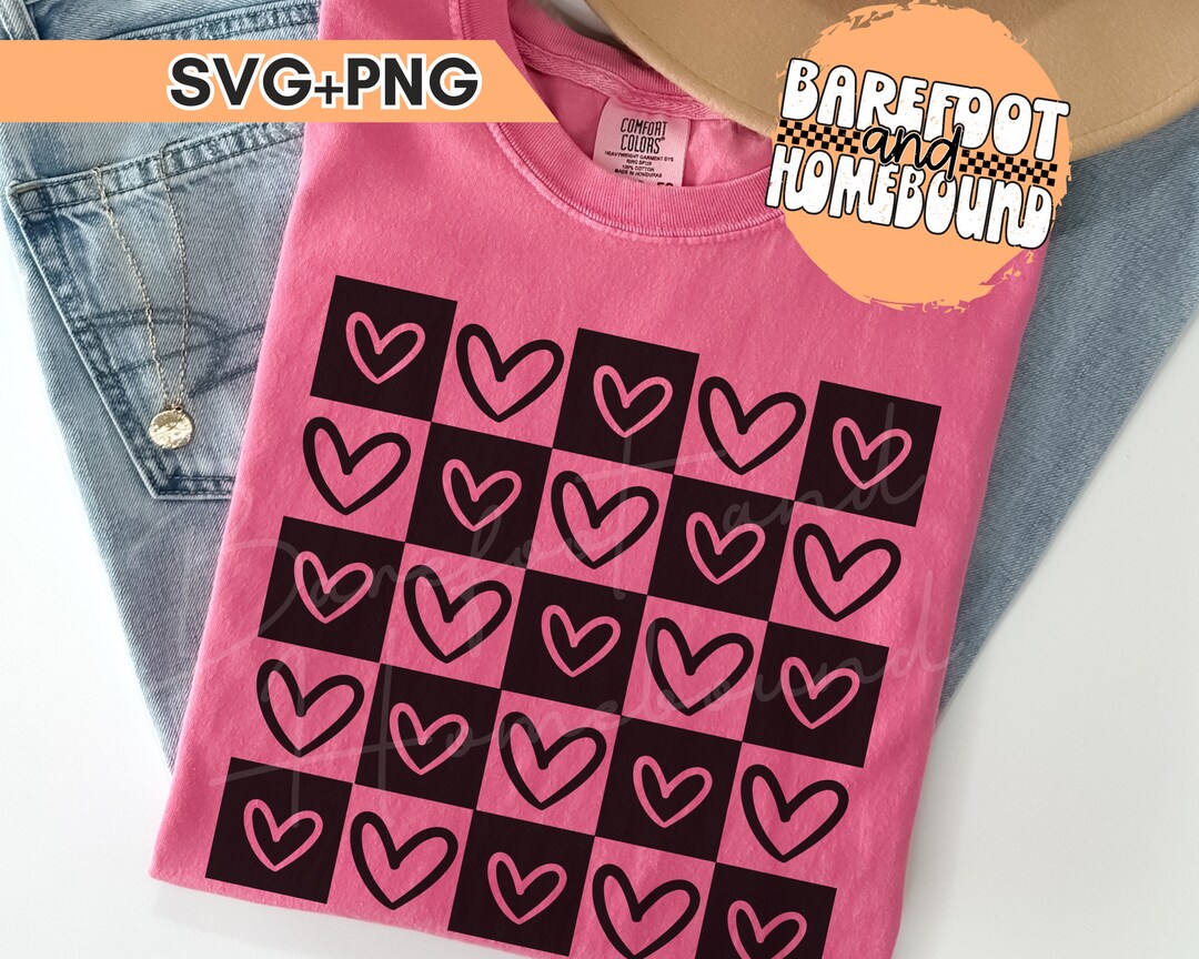 Checkered Hearts SVG, Hearts PNG, Trendy Love Design Png, Love SVG ...