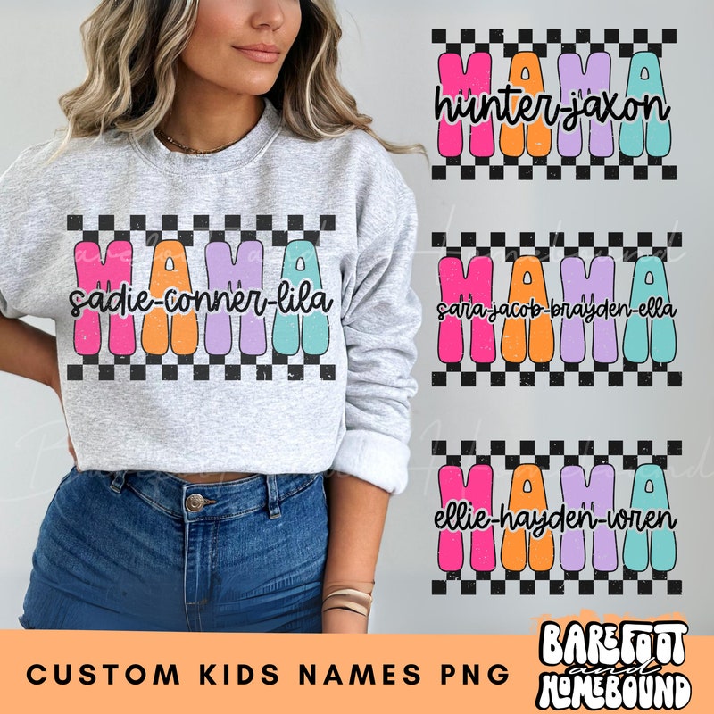 Mama With Kids Name Png - Etsy