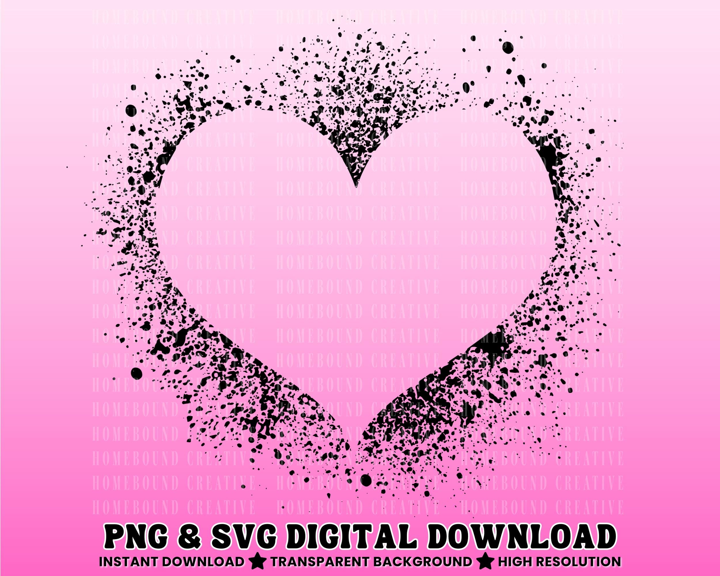 Paint Splatter Heart SVG: Graffiti Valentine Love Shirt Design (digital ...