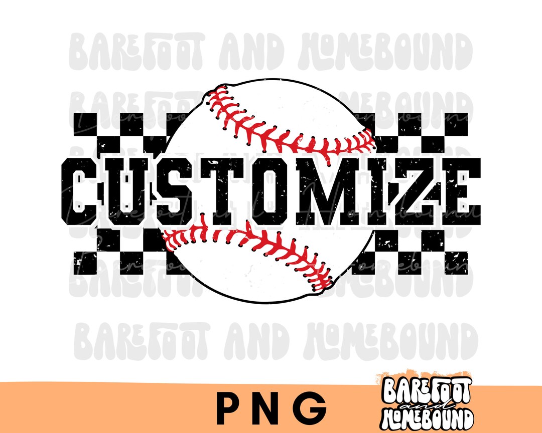 Custom Baseball Team PNG, Custom Team PNG, Checkered Custom Mascot ...