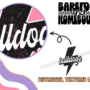 Retro Lightning Bulldogs PNG: Team Shirt Design (digital Download) - Etsy