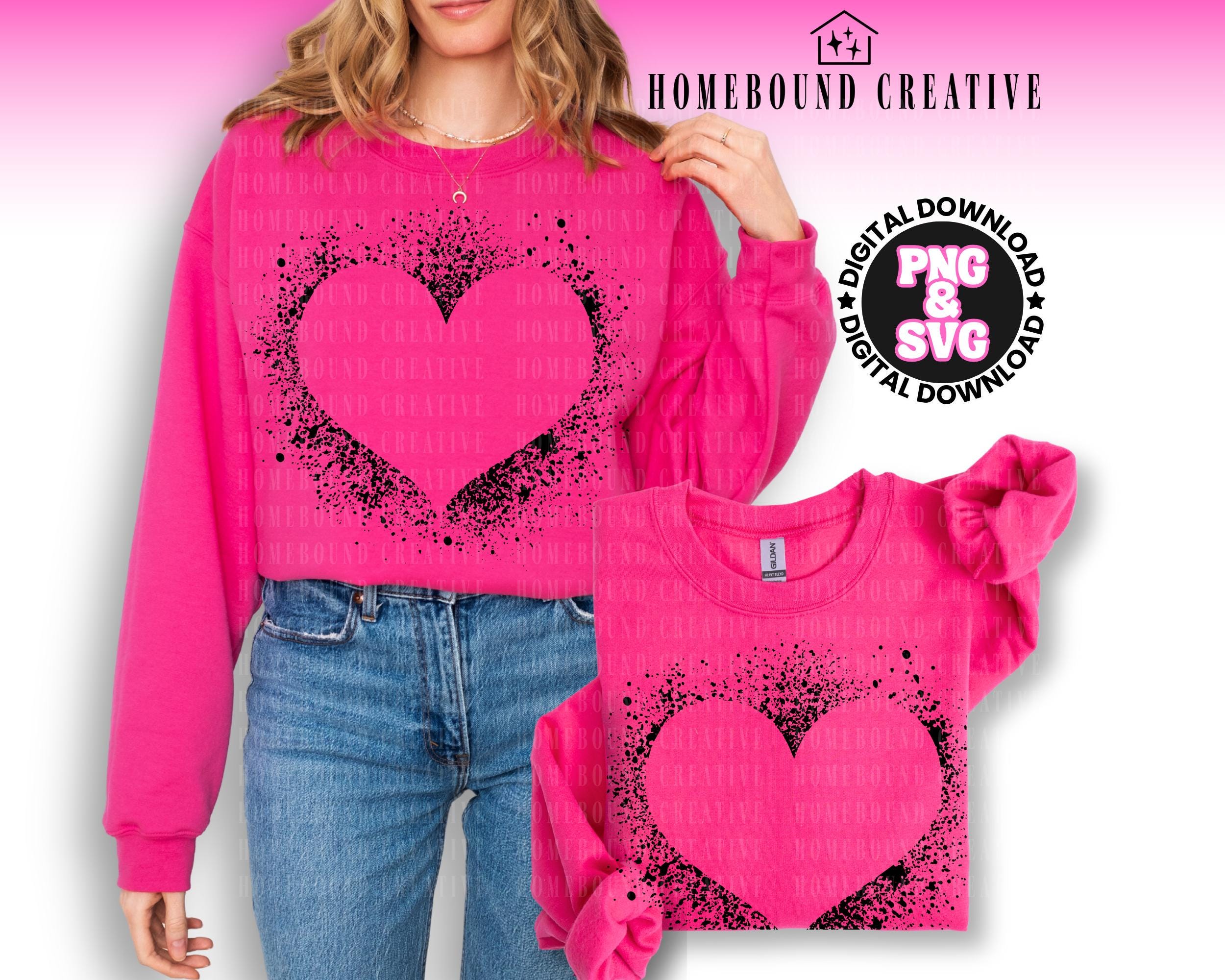 Paint Splatter Heart SVG: Graffiti Valentine Love Shirt Design (digital ...