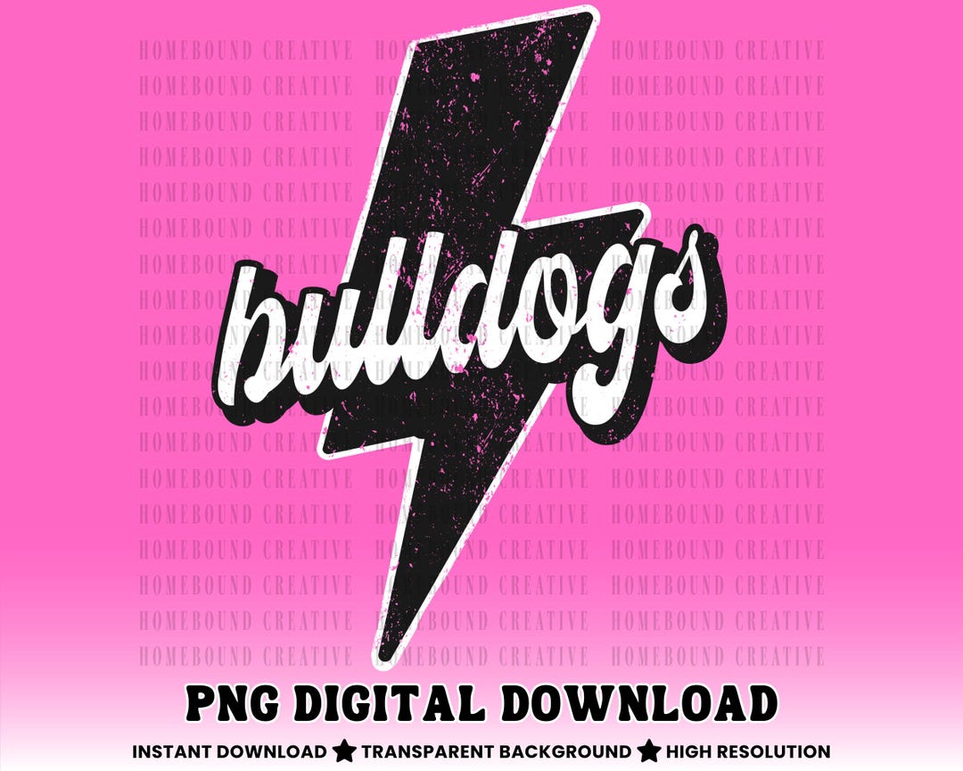 Lightning Bulldogs PNG: Retro Team Spirit Bulldog Mascot Shirt Design ...