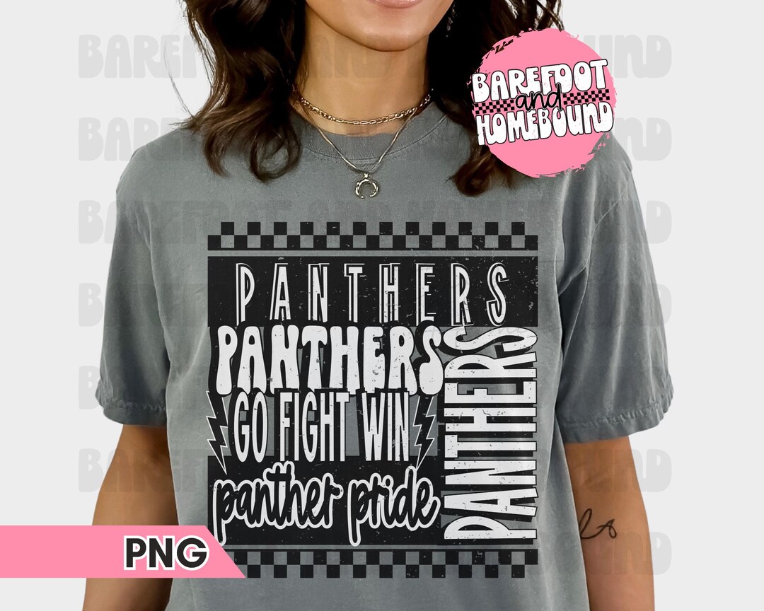 Checkered Panthers Collage PNG: Mascot Shirt Design (digital Download ...
