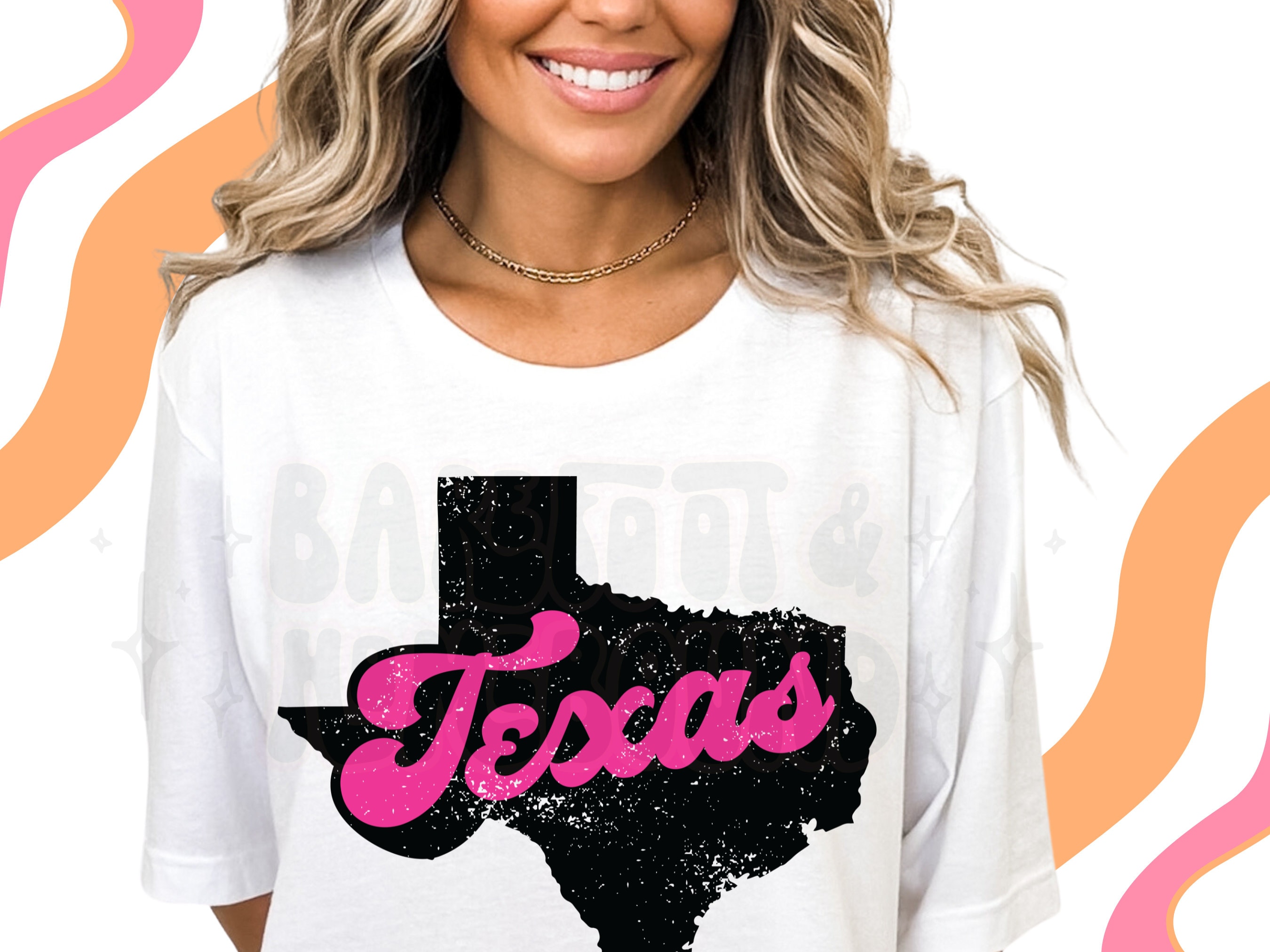 Pink Retro Texas PNG Pink and Black TX Design Trendy Texas - Etsy