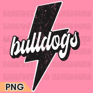 Retro Lightning Bulldogs PNG: Team Shirt Design (digital Download) - Etsy