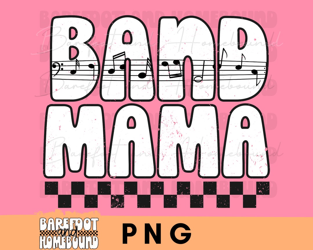 Retro Checkered Band Mama PNG: Marching Band Mom Design (digital ...