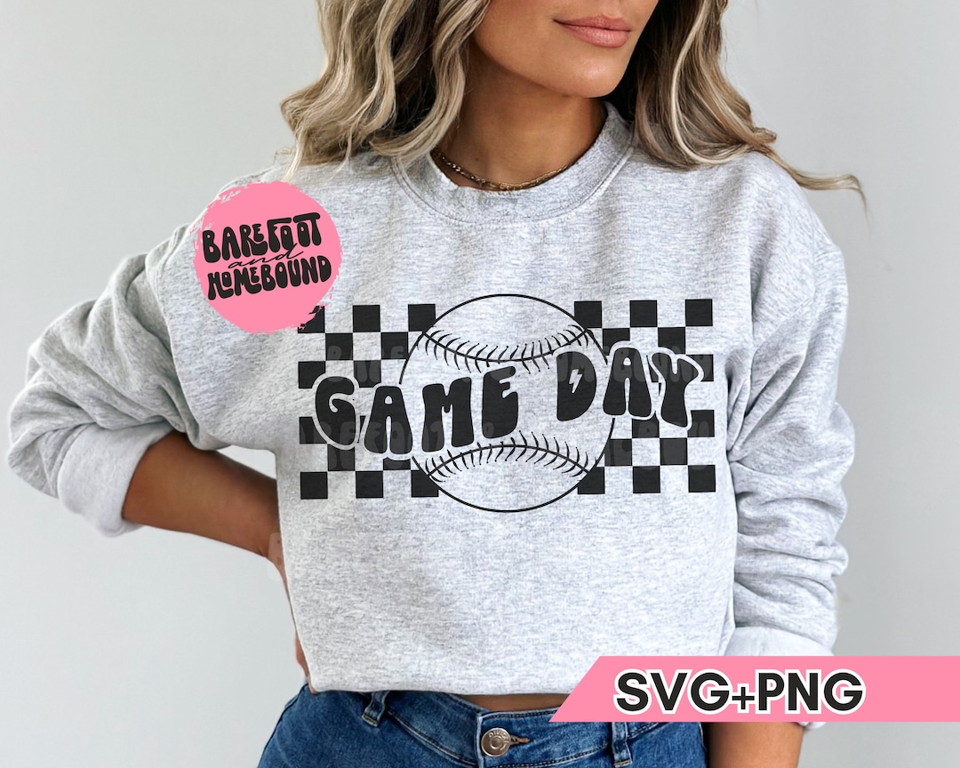 Checkered Baseball SVG, Game Day SVG, Baseball PNG, Baseball Game ...