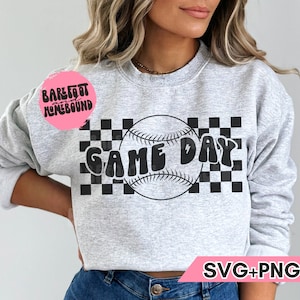 Checkered Baseball SVG, Game Day SVG, Baseball PNG, Baseball Game ...