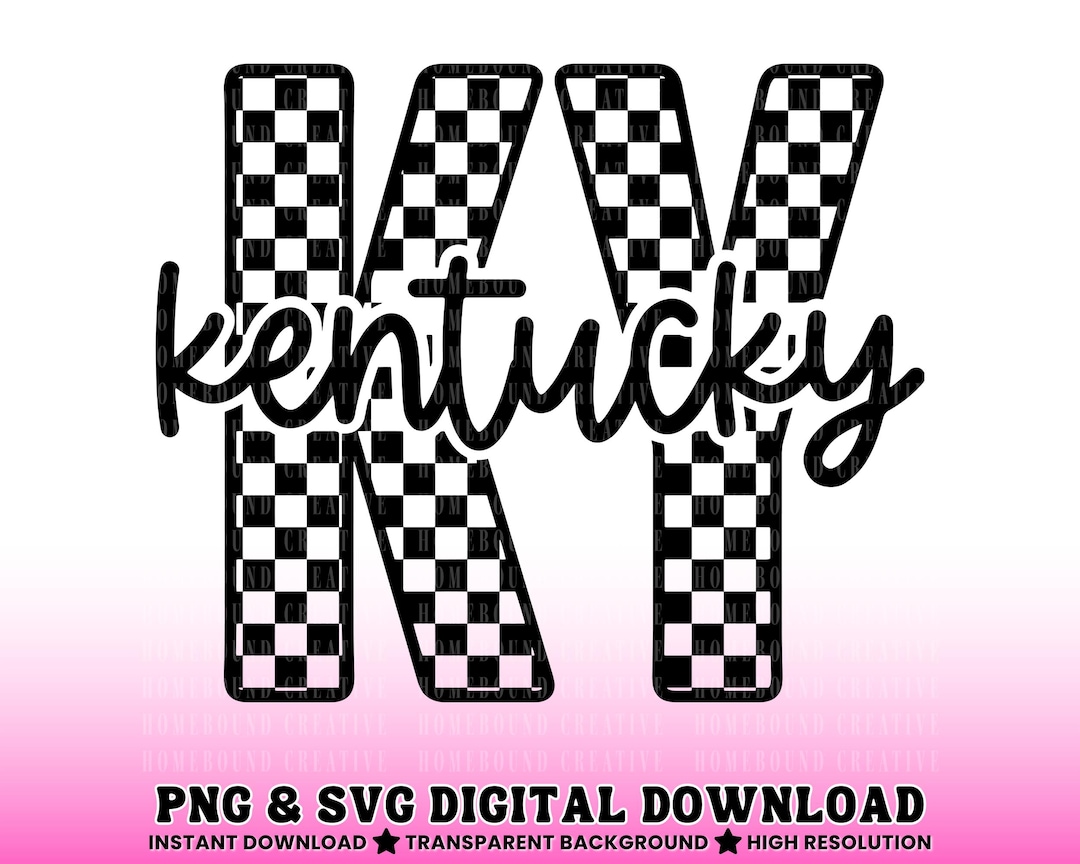 Checkered Kentucky SVG PNG: Shirt Design KY Cut File (digital Download ...