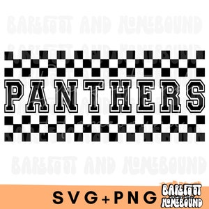 Checkered Panthers SVG PNG: Varsity Font Team Spirit Design - Etsy