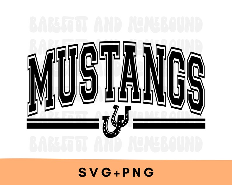 Varsity Mustangs SVG Let's Go Mustangs PNG Mustang - Etsy