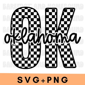 Oklahoma Checkered Design: OK SVG PNG Cut File (digital Download) - Etsy