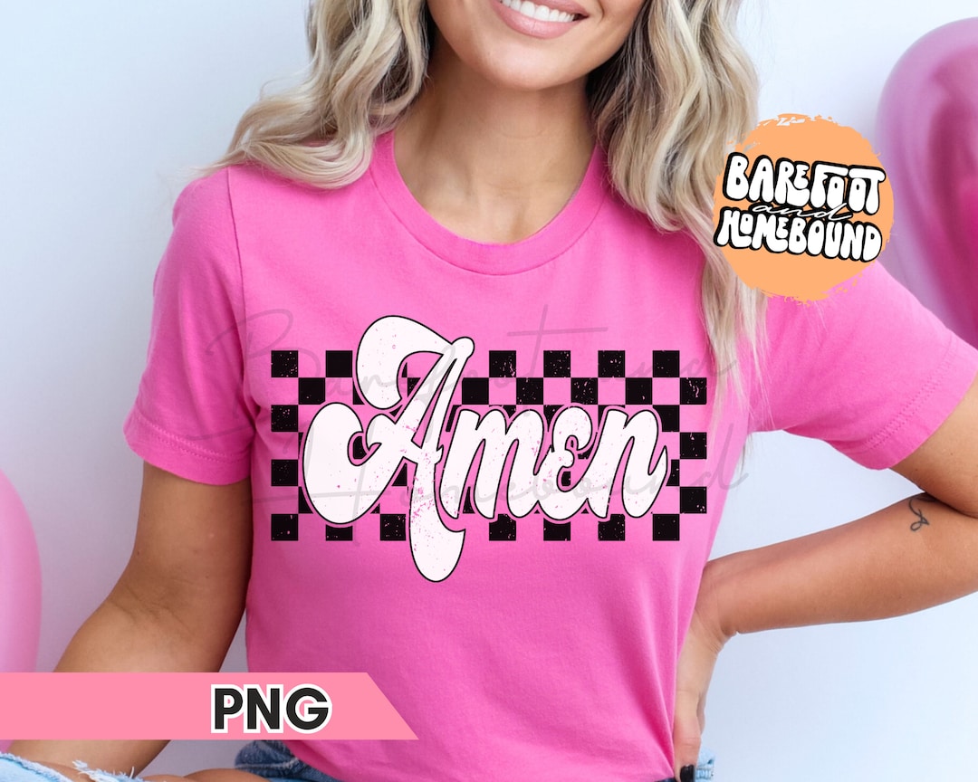 Checkered Amen PNG, Retro Christian Png, Faith Design, Christian Shirt ...